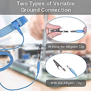 IUZIT Grounding Outlet Plug with Anti-static Wrist Strap and Grounding Wire, ESD Safe for Computer,PC Building, Electronics Repair