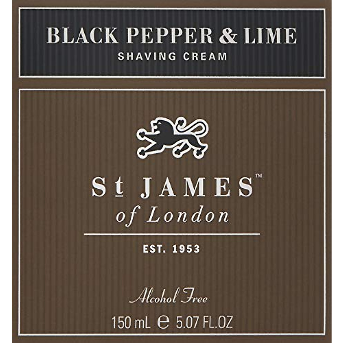 St James of London Black Pepper & Lime Shave Cream Jar, 5.07oz
