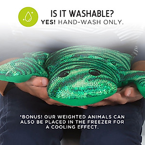 manimo Weighted Stuffed Frog for Kids & Adults – Frog Toys Sensory Lap Pad - Stress Relief Weighted Frog Plush for Chest, Back & Legs - Perfect for Home, Schools, kindergardens, Daycares