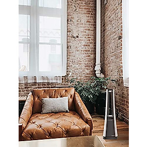 Lasko Oscillating Bladeless Ceramic Tower Space Heater for Home with Enhanced Safety, Adjustable Thermostat, Filter, Timer and Remote Control, 27 Inches, Silver, 1500W, AW300