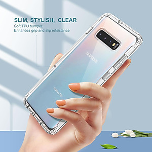 ULAK Galaxy S10 Plus Case, Slim fit Transparent Heavy Duty Shockproof Rugged Protection Case Soft TPU Protective Cover for Samsung Galaxy S10+ Plus 6.4 inch, Crystal Clear