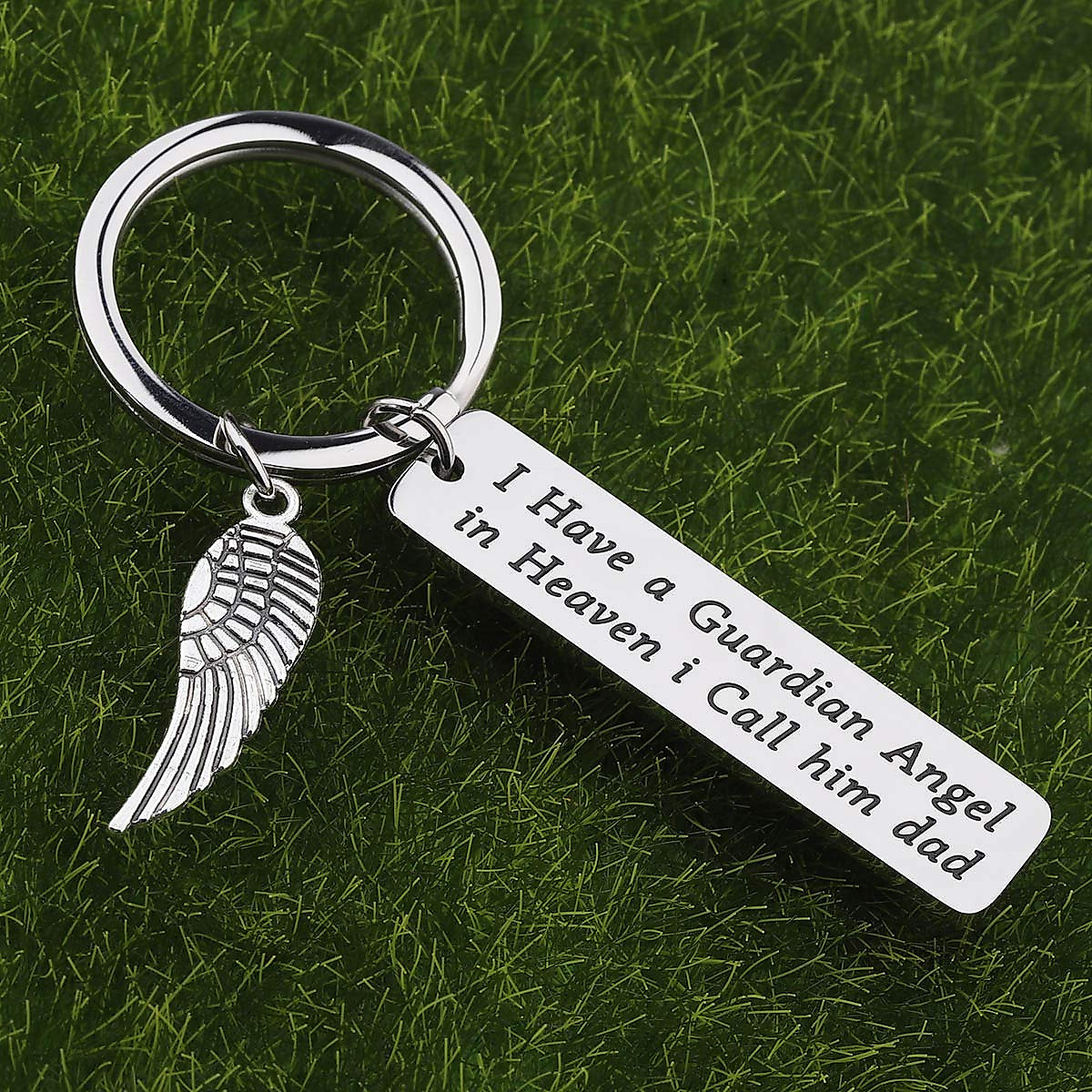 FOTAP I Have A Guardian Angel In Heaven I Call Him Dad Keychain (Guardian Angel Key)