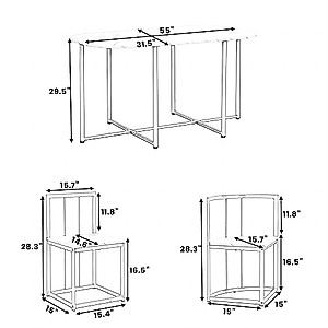 Xshelley Dining Table Set for 6, 7-Piece Dining Table Chairs Set with 1 Table 6 Chairs, Wooden Table Chairs Set for Kitchen Living Room (Black)
