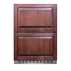 Summit Appliance ADRF244CSS 24" Wide 2-Drawer Refrigerator-Freezer, ADA Compliant, 3.32 cu.ft Capacity, Temperature Alarm, Indoor/Outdoor Compatible, Stainless Steel Drawers, Frost-free, Child Lock