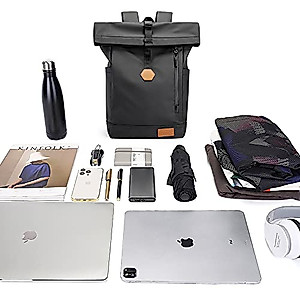 BANGE Men's Fashion Backpack, Causal Backpacks Fits for 15.6Inch Laptop, Water Resistant Rucksack with Magnetic Snap, for Men and Women