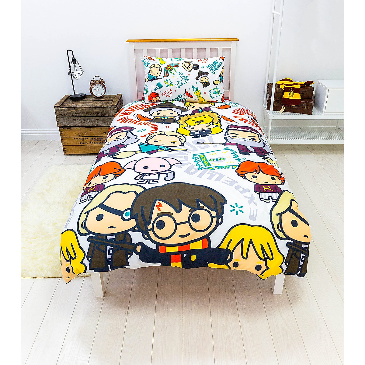 Harry Potter Duvet Cover Scene Design | Reversible 2 Sided Bedding Duvet Cover, Official Merchandise Pillow Case (Single