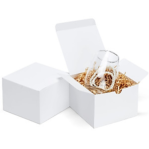Eupako White Gift Boxes 5x5x3.5 25 Pack Kraft Paper Gift Boxes with Lids for Crafting, Gifts, Wedding, Birthday, Party, Cupcake