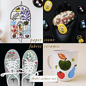 Primrosia Essentials 12 Extra Fine and 12 Medium Acrylic Paint Pens for Bullet Journaling, Drawing and Coloring