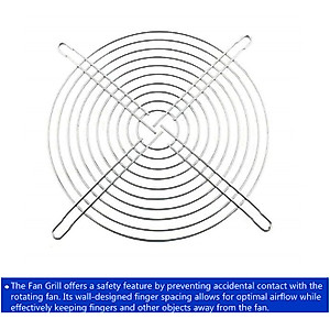 Metal 200mm PC Computer Fan Grill Mounting Finger Guard Protection Cover,Pack of 2