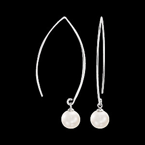 Ross-Simons 8-8.5mm Cultured Pearl Threader Drop Earrings