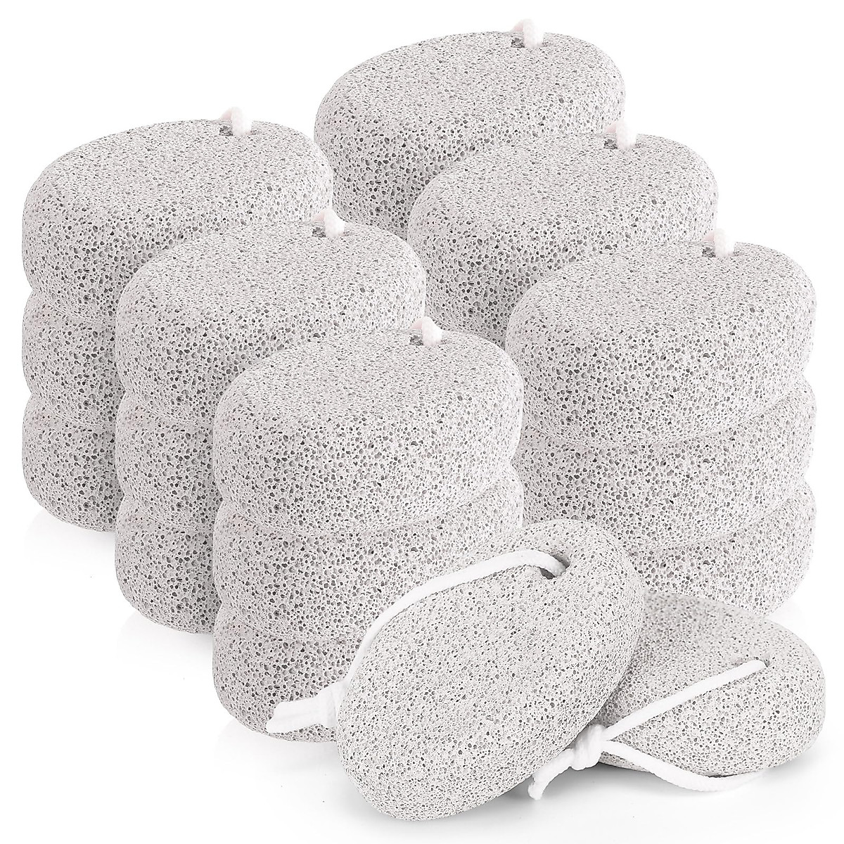 Umigy 20 Pack Natural Pumice Stone for Feet Lava Pedicure Tools Hard Skin Callus Remover for Men Women Feet and Hands Natural Foot File Exfoliation to Remove Dead Skin, Elbows (White)