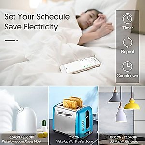 Smart Plugs That Work with Alexa Google Home Siri, Wireless 2.4G WiFi Outlet Controlled by Smart Life Tuya Avatar Controls APP, 10A Mini Socket Enchufe Inteligente with Timer, Round, 2 Pack