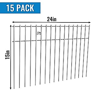 Animal Barrier Dog Fence,Spike spacing no dig Underground Decorative Garden Fencing, Ground Stakes for Cats Rabbits Critters, Under Fences for Patio Yard Outdoor,15 Pack