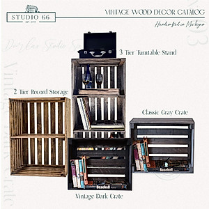 Vintage Stained Rustic Wood Crate