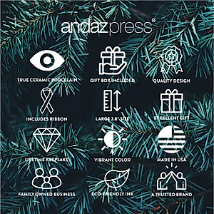 Andaz Press Personalized Round Ceramic Porcelain Christmas Tree Ornament Keepsake Collectible Matron of Honor Gift, Monogram Letter with Name, 1-Pack, Custom