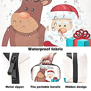 Travel Cord Organizer, Tech Organizer, Electronics Organizer, Cable Organizer Bag, Elk Santa Merry Christmas