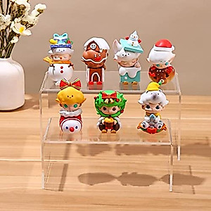 HLYU 10 Pcs Acrylic Display Risers(3",4",5",6",7"),Perfume Stand,Cup Stand,Dessert Stand,Figure Display Stand,Cake Stand (Clear)