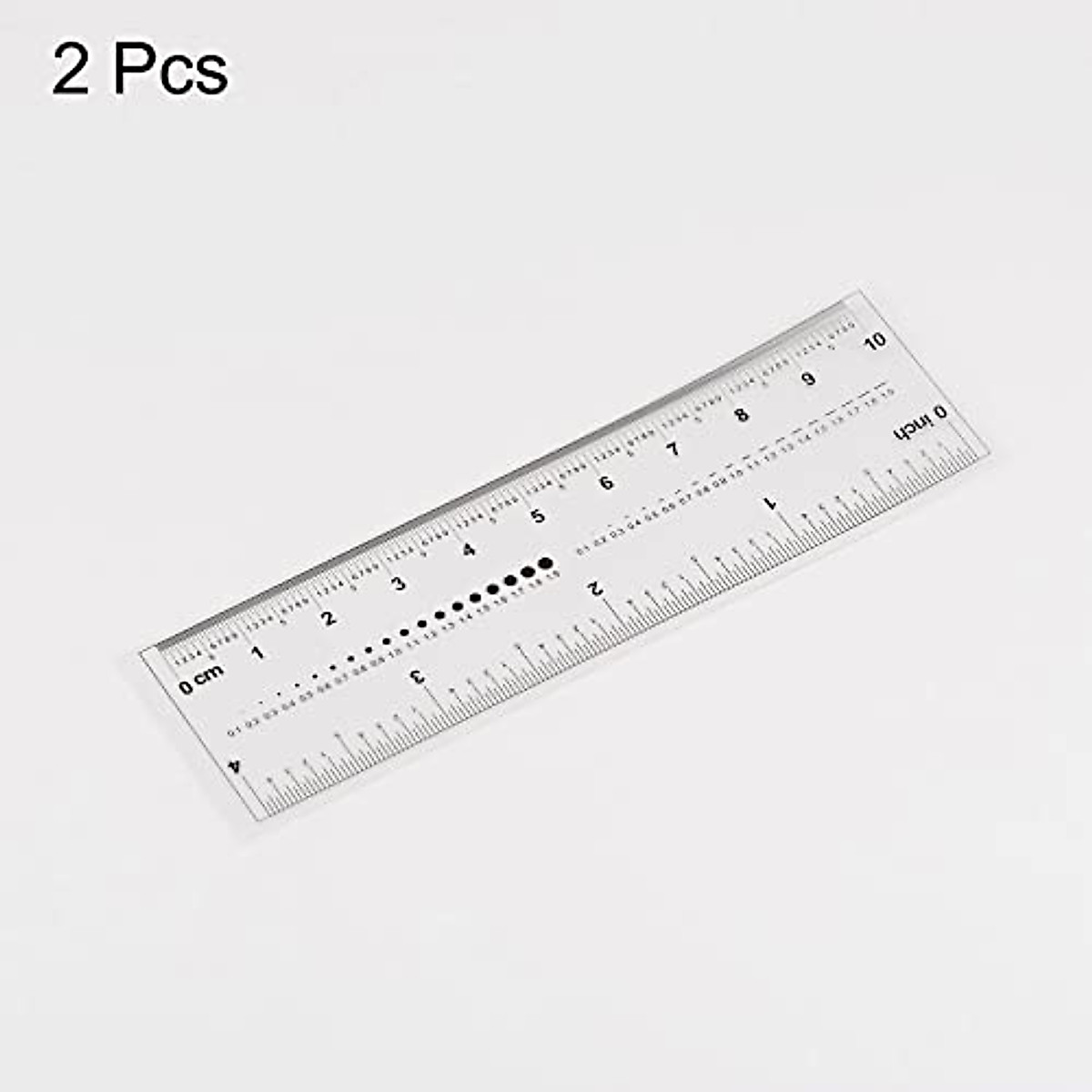 HARFINGTON 2pcs Film Flexible Ruler 4 Inch 0.1mm Scale PET Plastic Folding Straight Ruler Calibration Soft Ruler Measuring Tool for Factory, Transparent