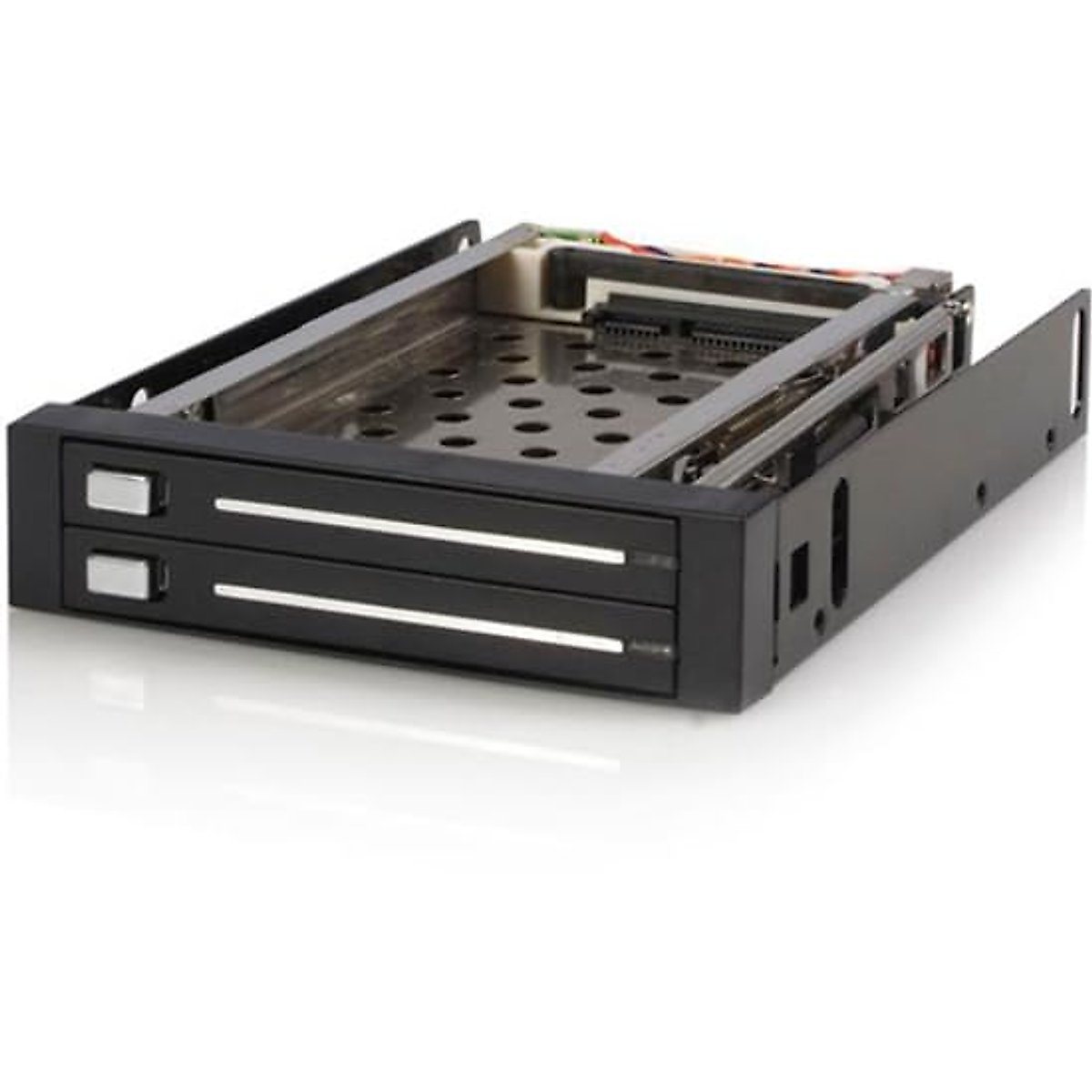 StarTech.com 2 Drive 2.5in Trayless Hot Swap SATA Mobile Rack Backplane - Dual Drive SATA Mobile Rack Enclosure for 3.5 HDD (HSB220SAT25B),Black
