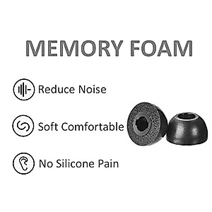 [ 6 Pairs ] Galaxy Buds 2 Pro Memory Foam Tips, No Silicone Eartips Pain Soft Comfortable Replacement Earbud Ear Tips Compatible with Beats Fit Pro/Studio Buds/Galaxy Buds 2 Pro Black S/M/L