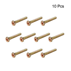uxcell M6x40mm Furniture Screw Hex Socket Machine Screws Zinc Plated Fasteners Bolts Full Thread Carbon Steel 10Pcs