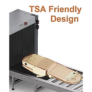 17 inch Travel Laptop Backpack for Women, TSA Friendly 40L Large Computer Backpack with USB Charging Port, Anti Theft Business Backpack Waterproof Carry on Daypack School College Bookbag, Beige