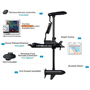 PARKHO HASWING Electric Trolling Motor – 12V 54" 55lbs Cayman GPS Anchor Control Shaft Bow Mount Portable Fishing Boat Saltwater Freshwater with Wireless Remote Quick Release Bracket
