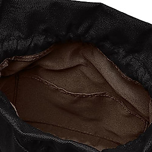 Kangol Shoulder Bag, Thick Cotton Canvas, Drawstring Bag, Black