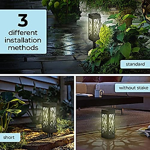 10 Pack Solar Pathway Lights + 2 Pack Hanging Solar Lights Outdoor Waterproof - Waterproof Outdoor Garden Lights Solar Powered - LED Decorative Table Solar Hanging Lanterns Outdoor