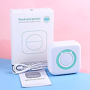 Instaproud - Portable Sticker Printer,Mini Printer Sticker Maker Pocket Thermal Printer,Mini C15 Pocket Thermal Printer,Wireless Bluetooth Photo Printer,for Photos Diaries Memos Study Notes (Blue)