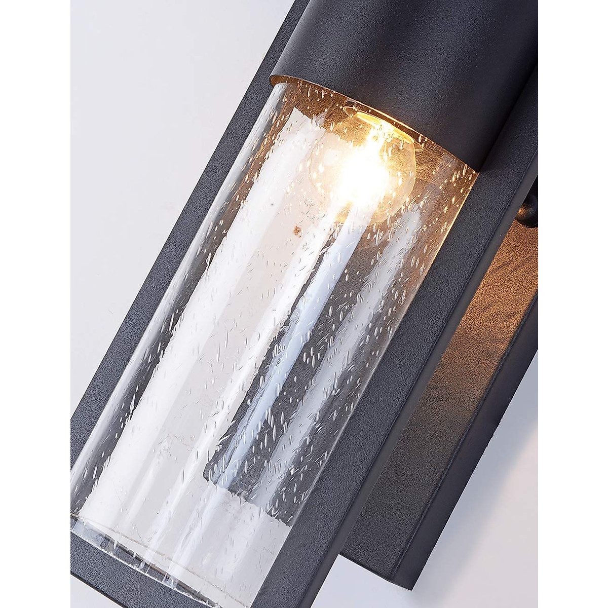 Delicavy Outdoor Wall Lights Modern Farmhouse Porch Light Waterproof Exterior Wall Lantern Black with Seed Glass, Outside Wall Lamp for House Garage, Front Door Light, 14.2" H