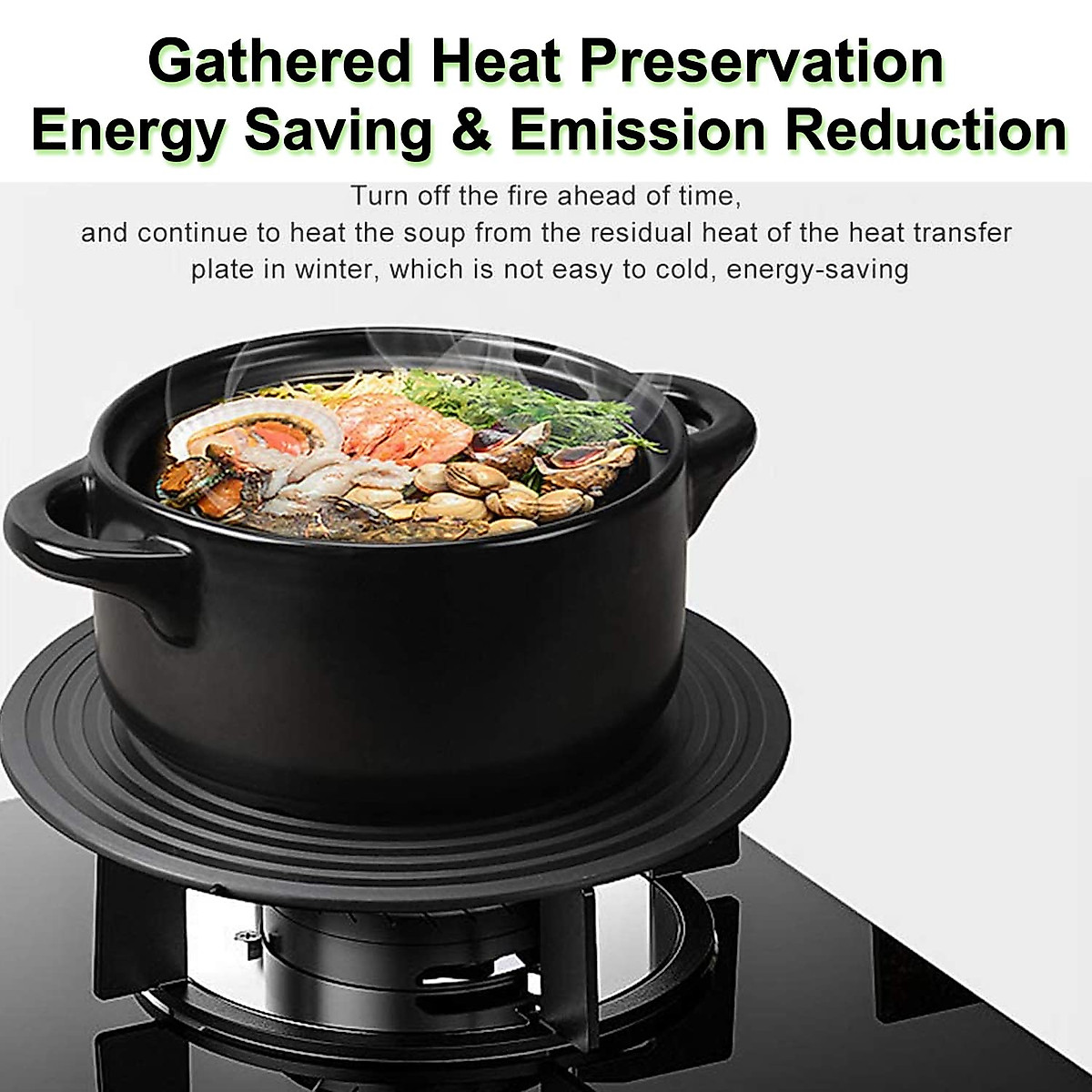 Heat Diffuser For Gas Stove,Kitchen Thickened Non-Slip Protection Cookware, Cooking Induction Adapter Energy Saving,Multifunctional Thawing Plate For Defrosting (24cm/9.4inch)