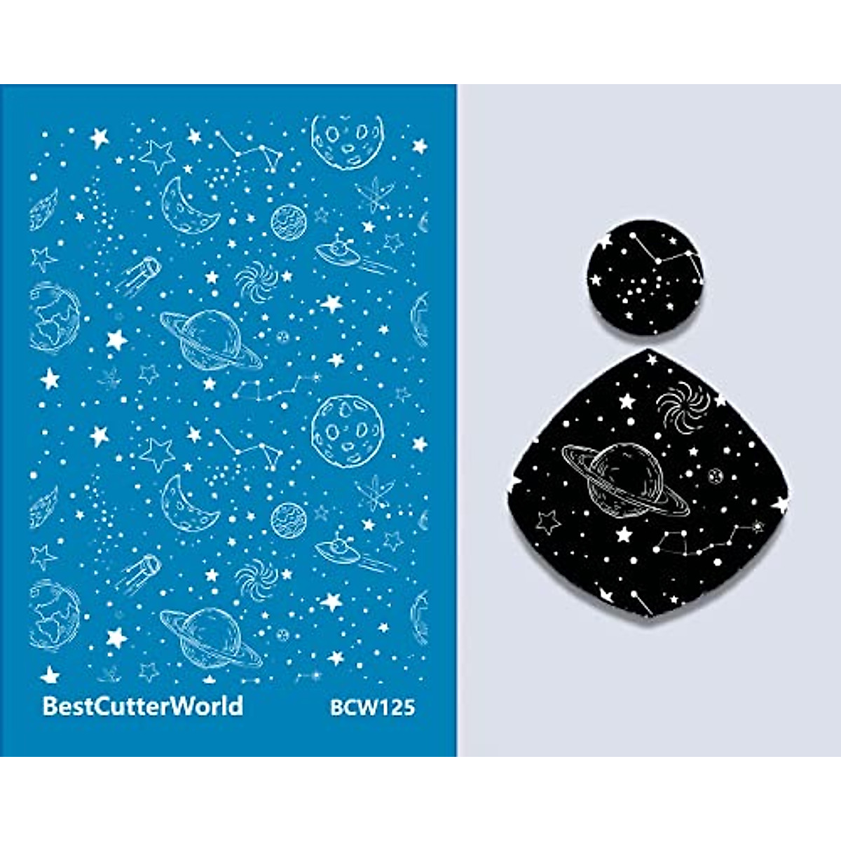 EZILLION 6PCS Silk Screen Stencil for Polymer Clay - Universal,Star,Sun,Moon Style Polymer Clay Silkscreen,Clay Earring Silkscreen Tools,Polymer Clay Kits