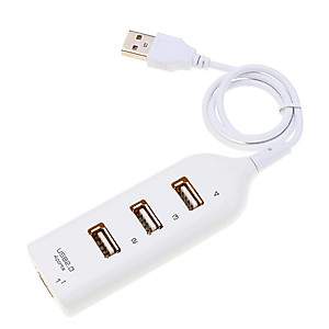 CUJUX Hi-Speed Hub Adapter USB Hub Mini USB 2.0 4-Port Splitter for PC Laptop Notebook Receiver Computer Peripherals Accessories (Color : White)