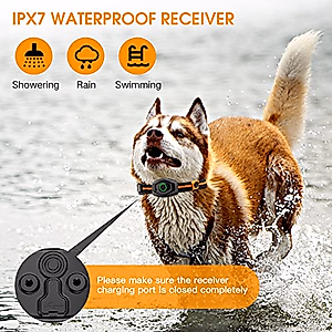 SDOFOS Dog Training Collar, Shock Collar for 2 Dogs with Remote Range 1300ft, 3 Training Modes, Beep, Vibration, Shock, IPX7 Waterproof Rechargeable Electric Shock Collar for Small Medium Large Dogs