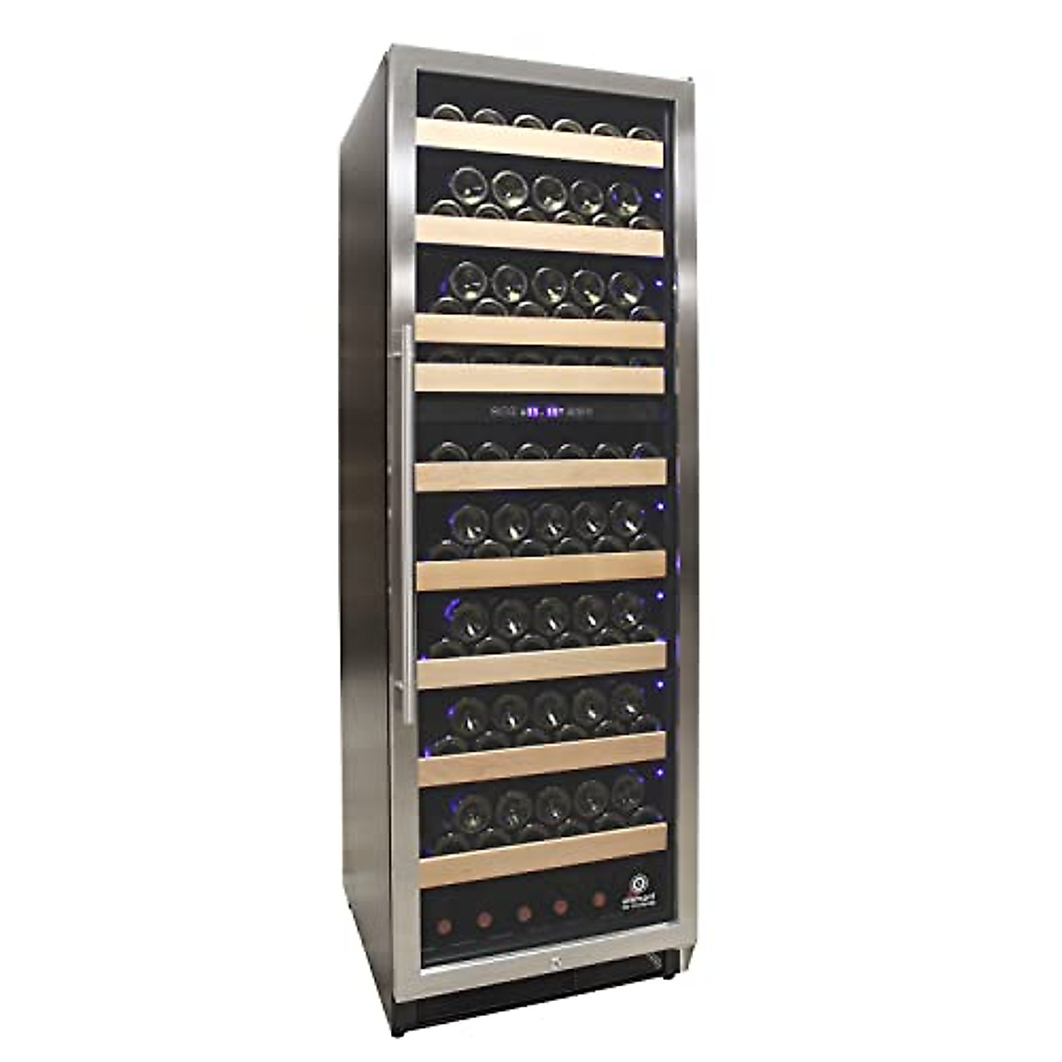 Vinotemp 215 Bottle Wine Cooler Refrigerator, Built-in or Freestanding Wine Fridge with Digital Temperature Control, Glass Door and Safety Lock, Right Hinge, 215 Bottle, Black