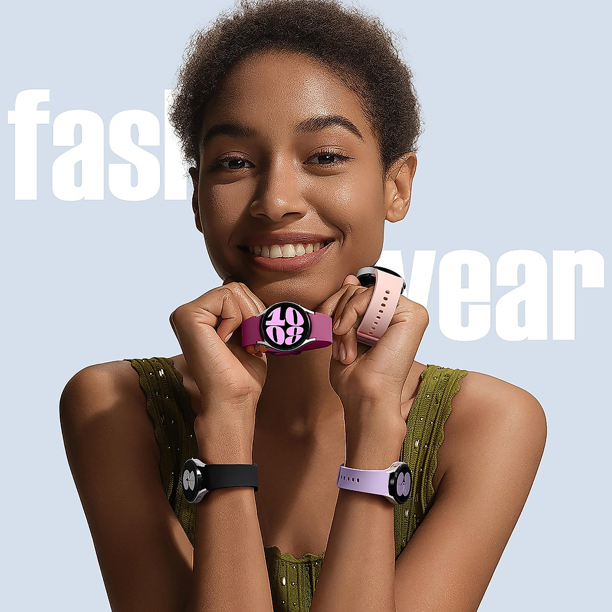 [21 pack] Elastic Band + Silicone Sport Band, Galaxy Watch 6 5 4 Band 40mm 44mm for Women Men, 6 Pack Soft Elastic Band & 15 Pack Soft Durable Silicone Replacement Strap for Samsung Watch 6 5 4 Bands