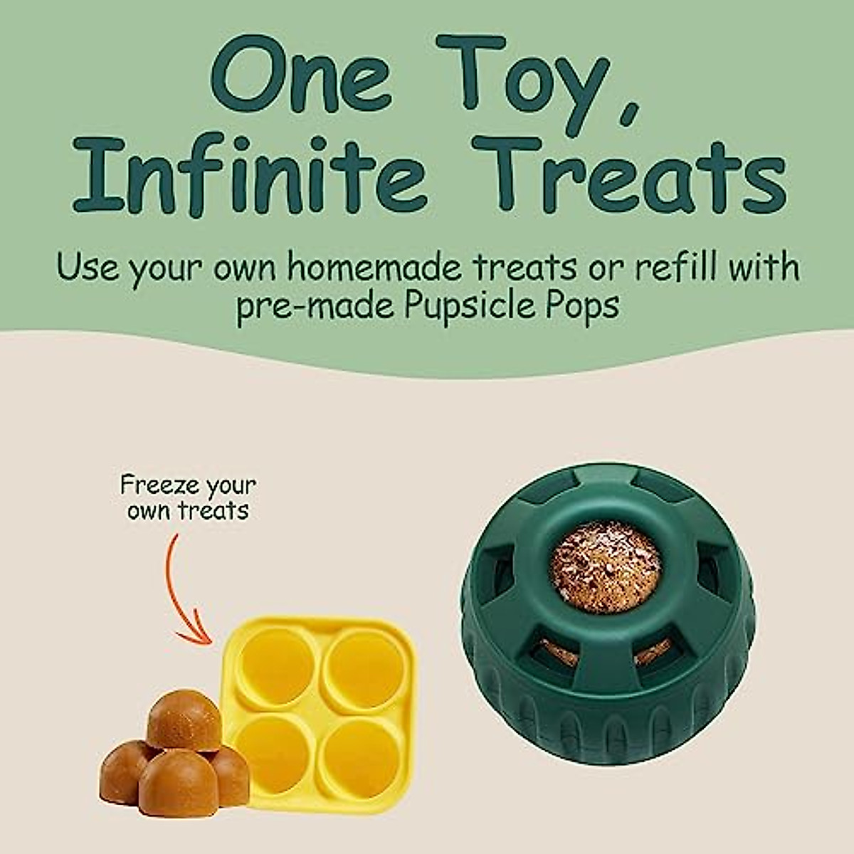 PICKZO Dog Chew Toys Tough Chew for Dogs Toy Large 25 lbs and Up Long-Lasting Dog Toy to Keep Your Pup Distracted, Safe for Dogs, Easy to Clean, Fillable Dog Toys