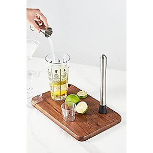 KITESSENSU Cocktail Recipe Shaker - Martini Recipes Measured Plastic Cobbler Shaker with Cap and Built In Strainer - Best Gift for Beginner