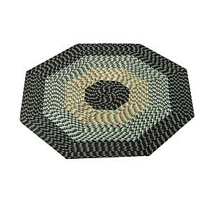 Collections Etc Versatile Alpine Braided Accent Rug with 3-Tone Coloring for Any Room, Burgundy, 4' Octagon