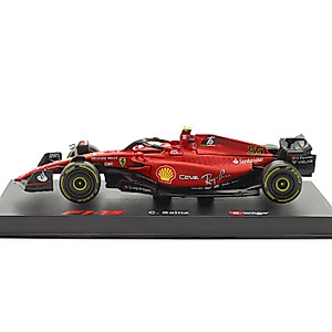 Bburago - 1/43 Scale Model Compatible with Ferrari Replica Miniature Compatible with Scuderia F1-75 # 55 Compatible with Carlos Sainz Replica Model 2022 Racing
