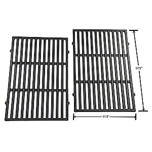 Hongso 17.5 Inch Cast Iron Cooking Grill Grates Replacement Part for Weber Spirit 300, 310, 320 Series, Spirit 700, Genesis Silver B/C, Genesis Gold B/C, Genesis Platinum B/C Gas Grills, 2-Pack 7638