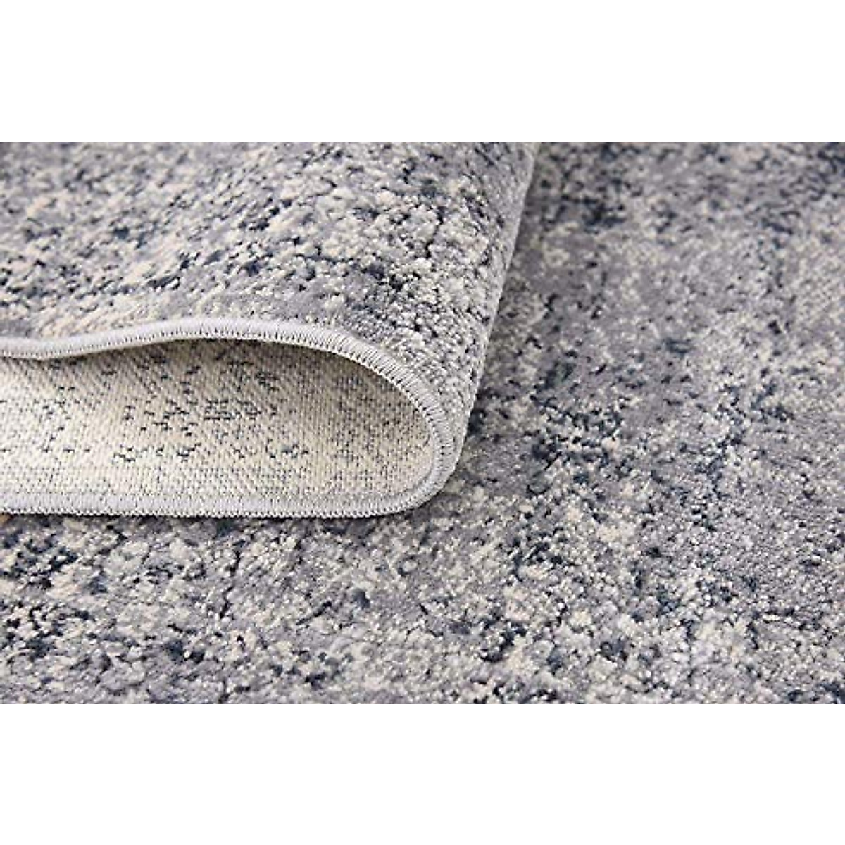 Unique Loom Chateau Collection Distressed, Textured, Vintage, Border, Rustic, Traditional Area Rug, 2 ft 2 in x 6 ft 7 in, Navy Blue/Beige