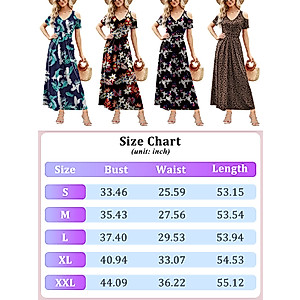 Arolina Cold Shoulder Maxi Dress for Women Summer V Neck Short Sleeve Casual Long Beach Dresses with Pocket
