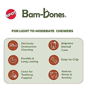 Ethical Pets SPOT 54319 Bambone Bone Bacon Pet Chew Toys