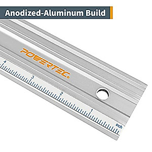POWERTEC 71503 50" Anodized Aluminum Straight Edge | Metal Straight Edge Machined Flat to Within 0.003” Over Full 50” - Professional Finishing Tools