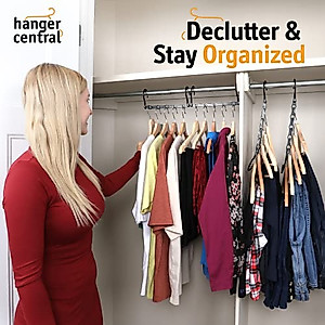 Hanger Central 10 Pcs Space Saving Hangers for Clothes - Multi-Hangers, Space Saver Hangers for Closet Organizing, Hangs 10 Clothes Horizontally and 5 Clothes Vertically