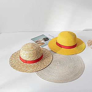 Maedack Luffy Straw Hat Multifunctional Anime Cartoon Character Sunscreen Straw Hat Cosplay Sun Hat for Adults