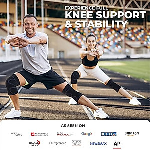 Modvel Compression Knee Brace for Women & Men - 2 Pack Knee Brace for Women Running Knee Pain, Knee Support Compression Sleeve, Workout Sports Knee Braces for Meniscus Tear ACL & Arthritis Pain Relief