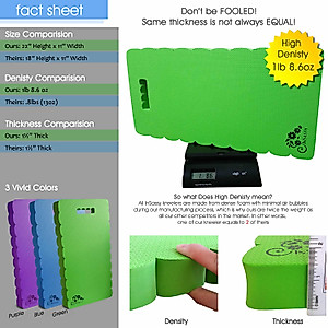InSassy Garden Kneeler Pad - Kneeling Mat Gardening Baby Bath Work Yoga Exercise & Prayer - High Density Knee Pad, Green (Largest & Thickest - 22 x 11 x 1 1/2 Inches)